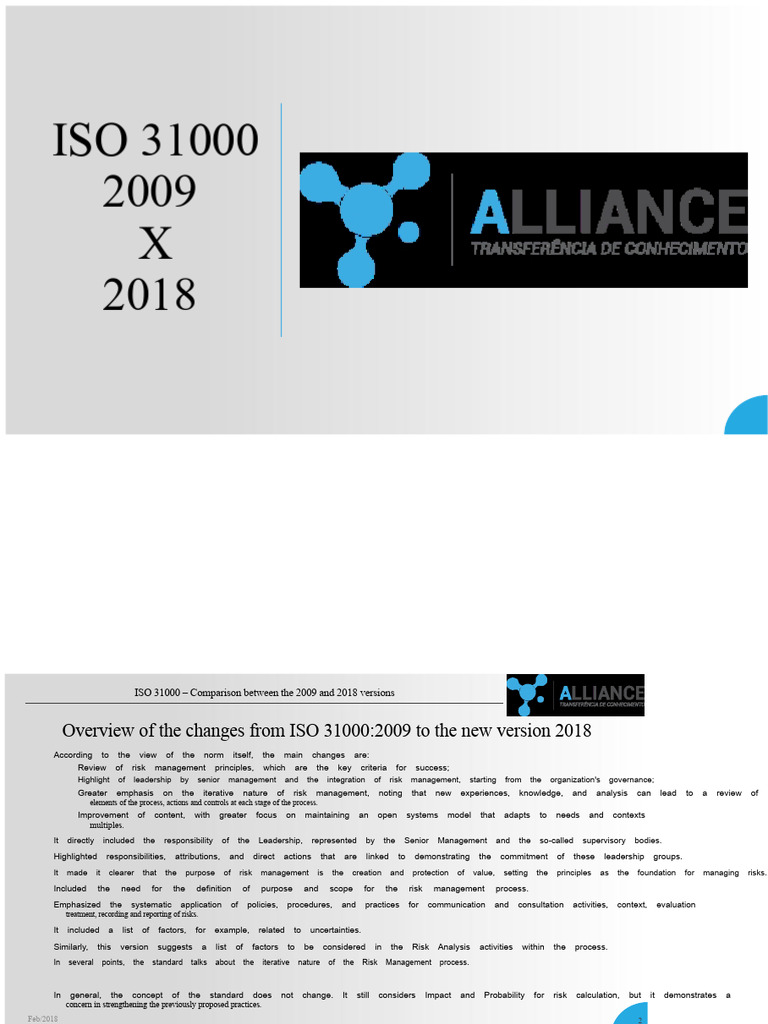 Comparative ISO 31000 2009 2018 | PDF | Risk | Risk Management