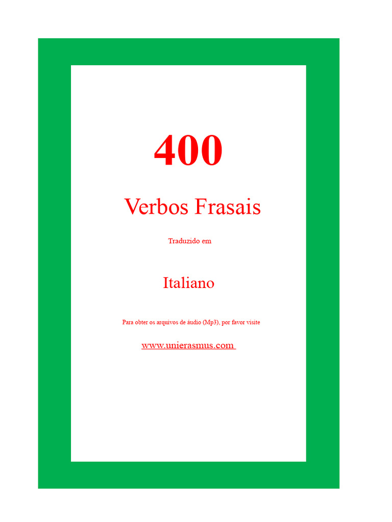 400 Phrasal Verbs. Inglês - Italiano | PDF