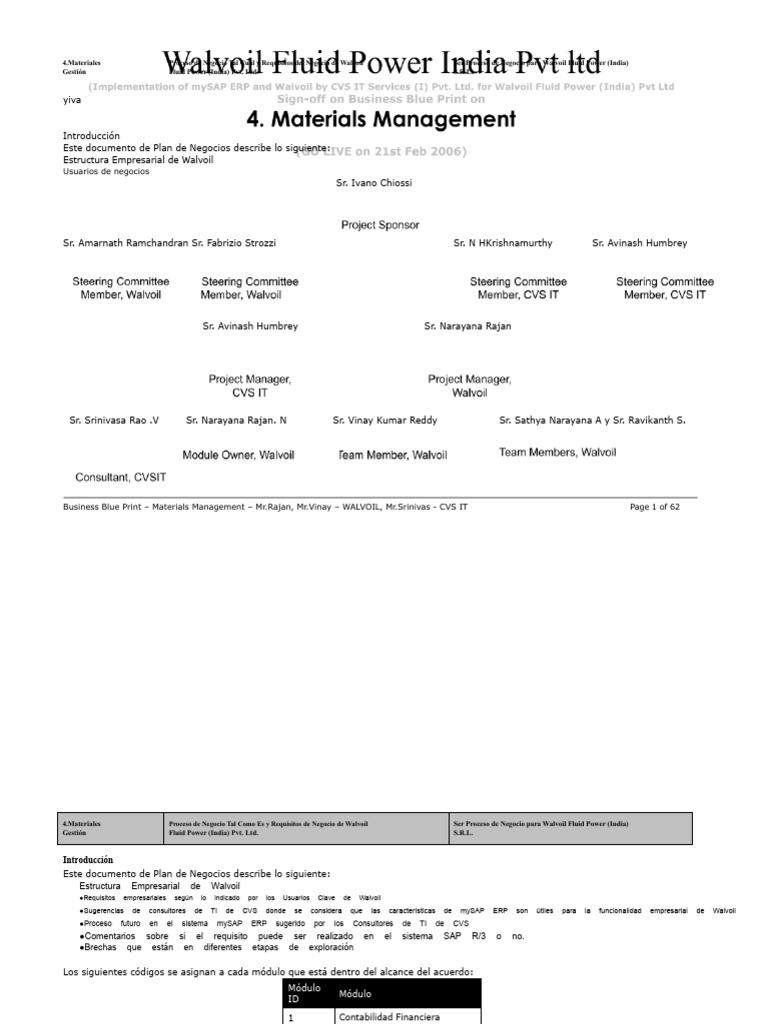 Sap MM Business Blueprint Sample | PDF | Procesos de negocio | Business