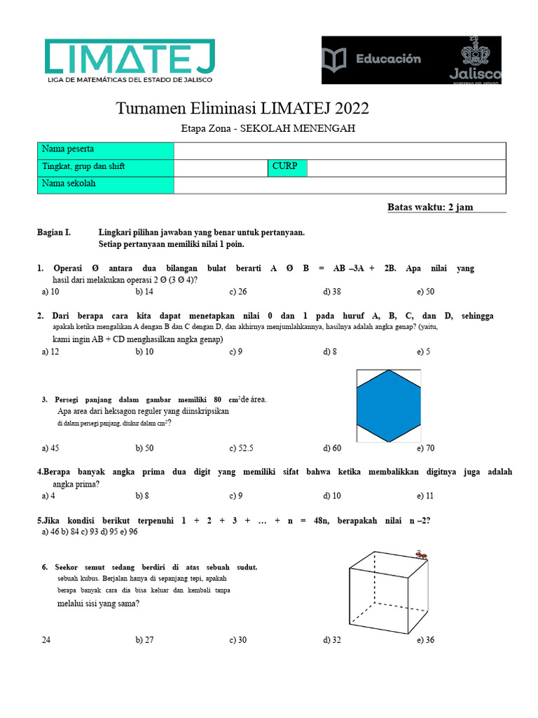 Turnamen LIMATEJ 2022 Tahap Zona - SEKOLAH MENENGAH | PDF