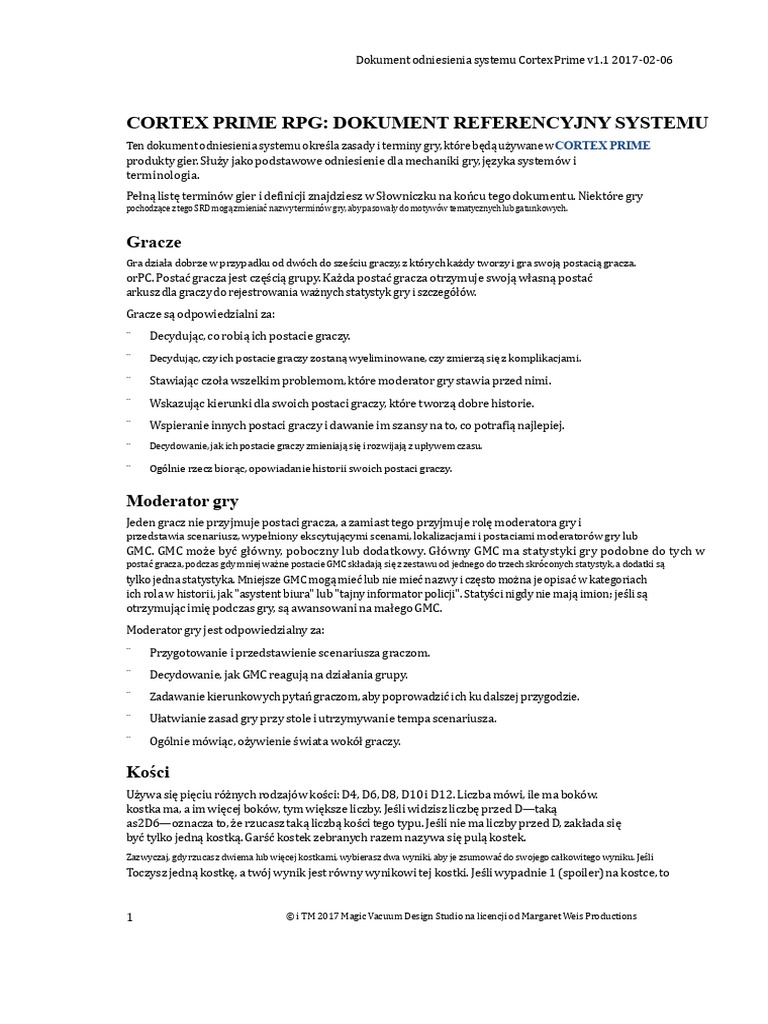 Cortex Prime SRD v1.1 | PDF