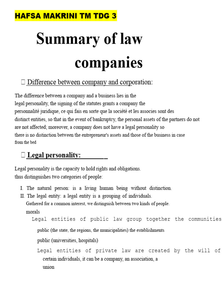 Understanding Company Types and Legal Structures | PDF | Partnership ...