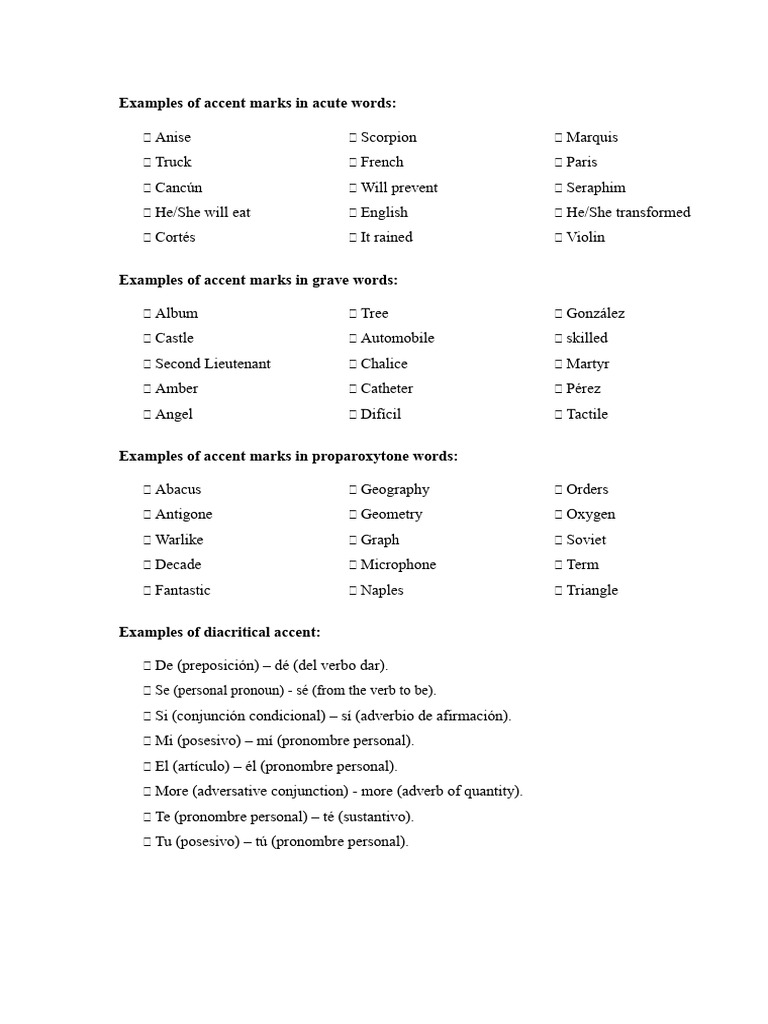 Examples of Written Accent and Prosodic Accent | PDF | Linguistics