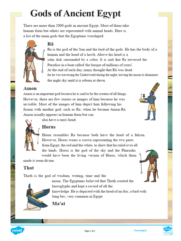 Key Egyptian Gods and Their Roles | PDF | Horus | Isis
