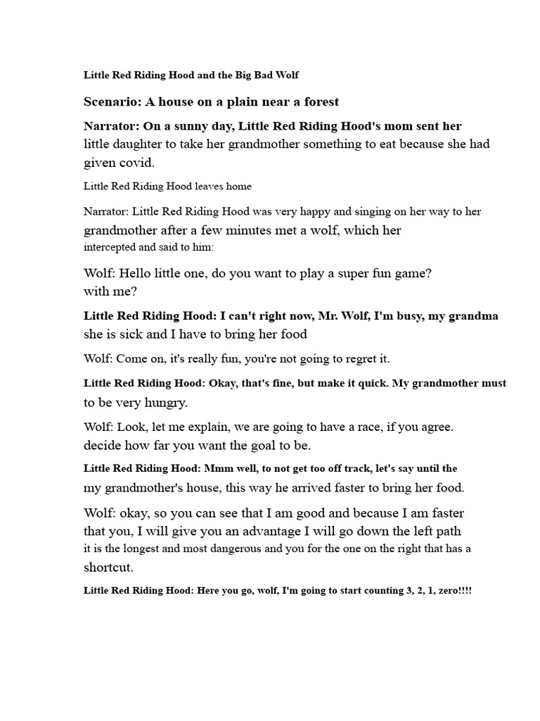Little Red Riding Hood and The Big Bad Wolf | PDF | Little Red Riding Hood