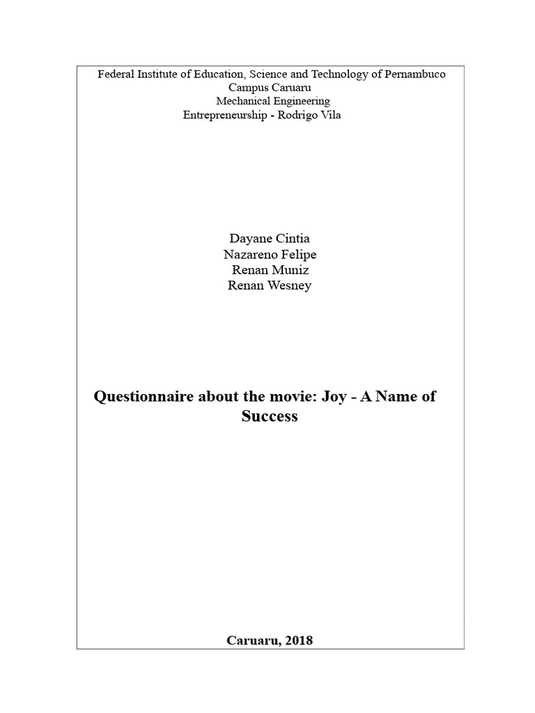 Entrepreneurship Insights from "Joy" Film | PDF | Entrepreneurship ...