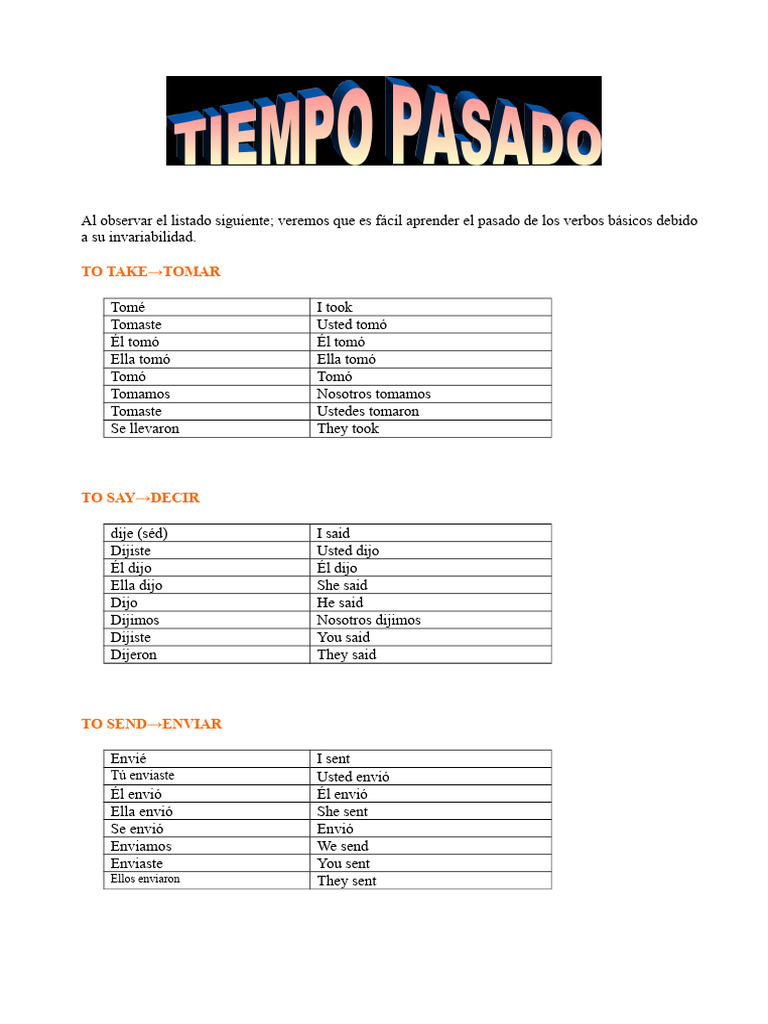 Conjugation - Past Tense of Verbs | PDF | Lingüística | Sintaxis