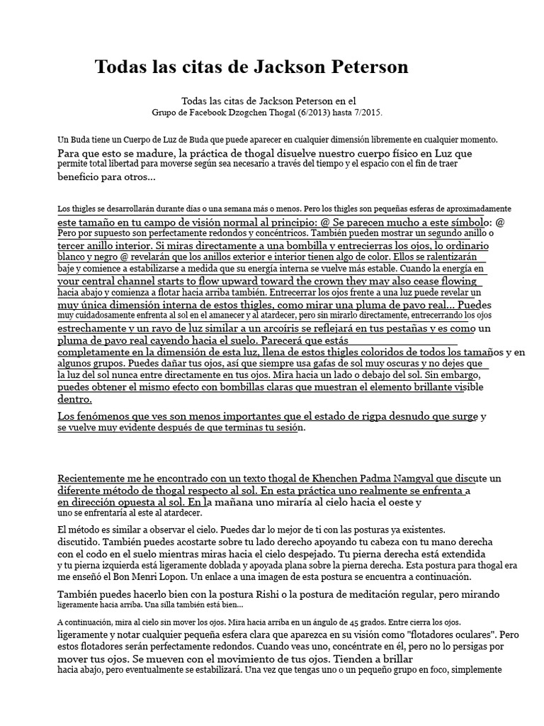 TODAS LAS CITAS de JACKSON PETERSON 2013-7.2015 | PDF | Dzogchen | Śūnyatā
