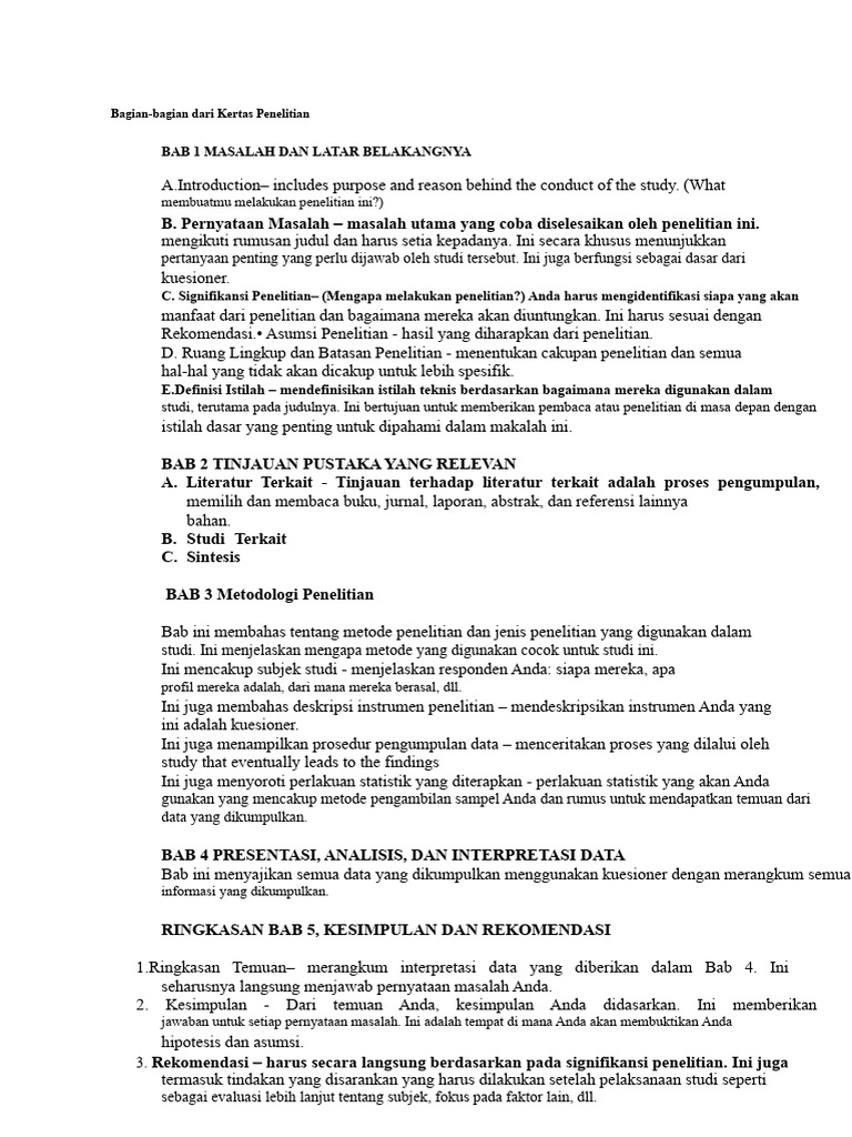 5 bagian dari makalah penelitian | PDF