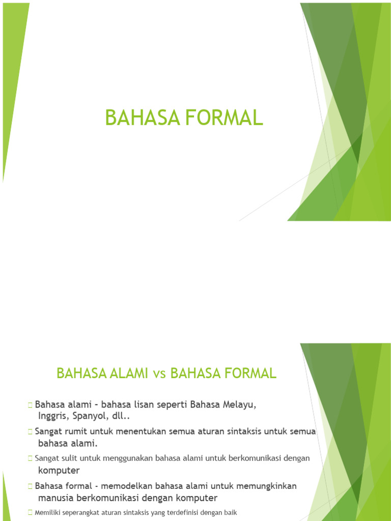Perbandingan Bahasa Formal dan Alami | PDF