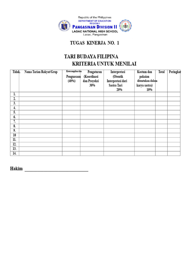 Kriteria Penilaian Tarian dan Cheerleading | PDF