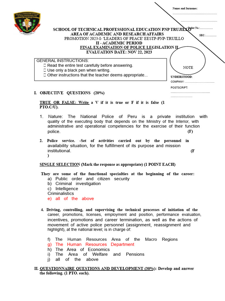 PROPOSAL FOR EXAM I SOLVED | PDF | Police | Regulatory Compliance