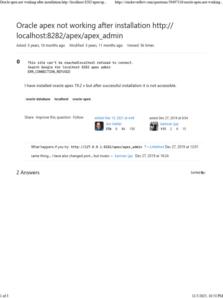 Apex Not Working After Installation HTTP - Apex - Admina | PDF | Web ...