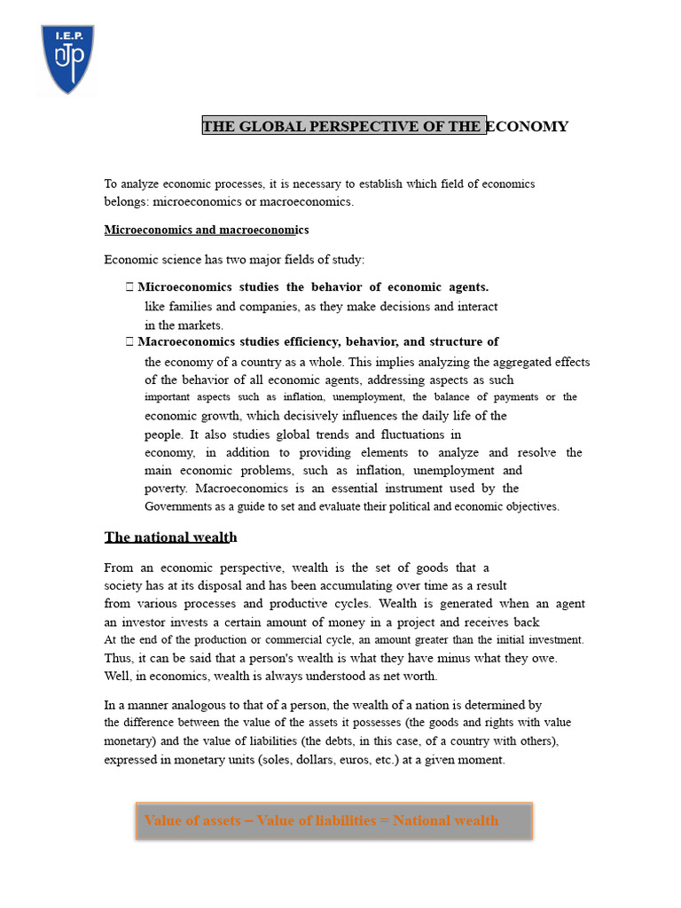 The Global Perspective of The Economy | PDF | Wealth | Macroeconomics