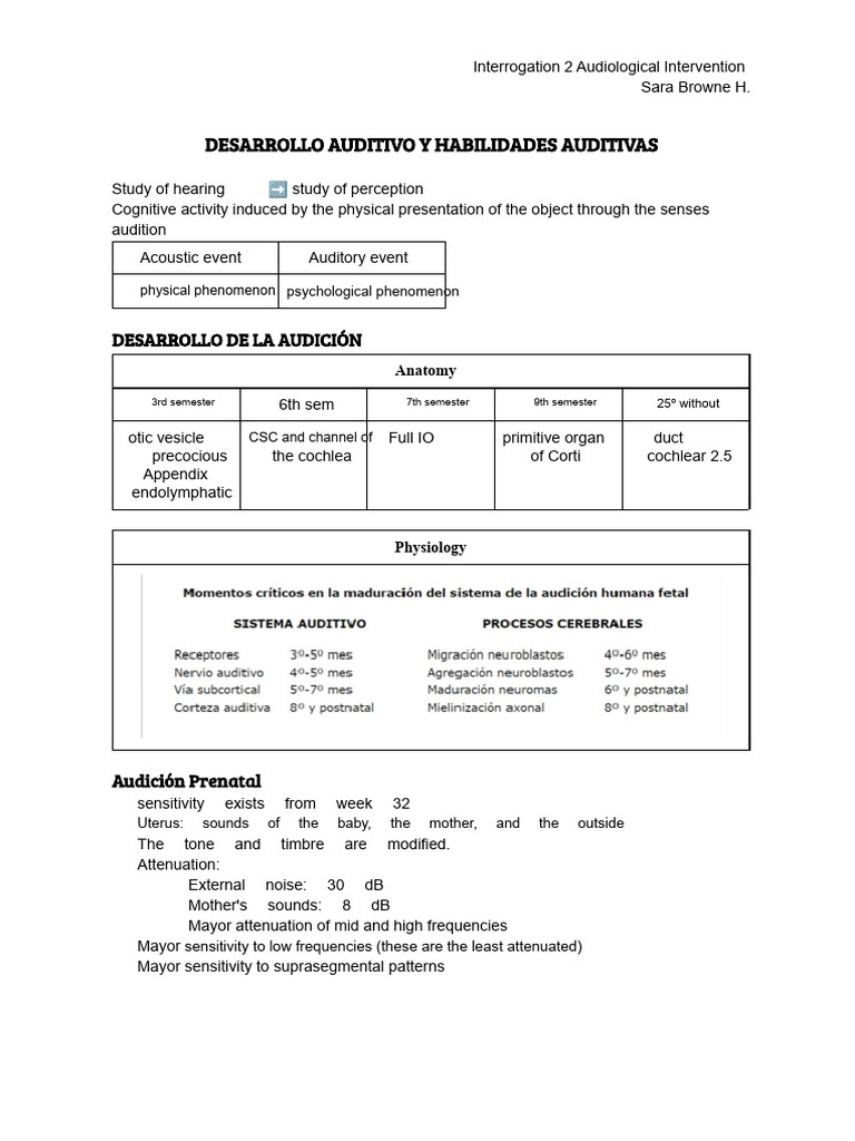 Auditory Development and Auditory Skills | PDF | Auditory System | Vowel