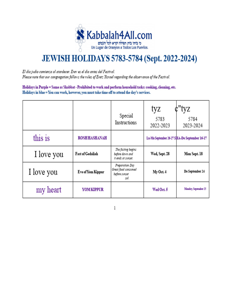 Jewish Holidays 5783-5784 | PDF | Jewish Holidays | Shemini Atzeret