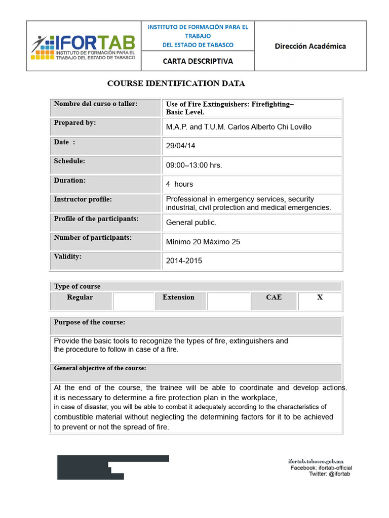 Descriptive Letter - Fire Extinguisher Handling PDF | PDF ...