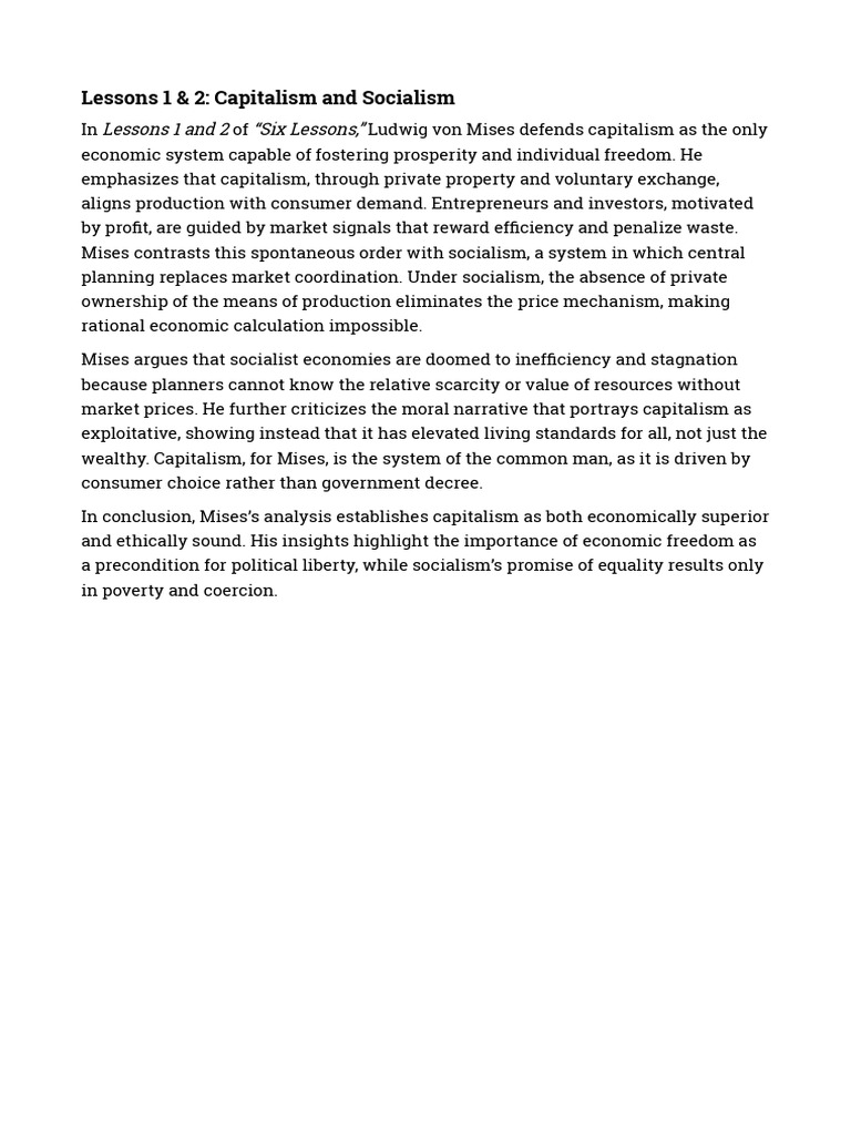 Capitalism Socialism | PDF