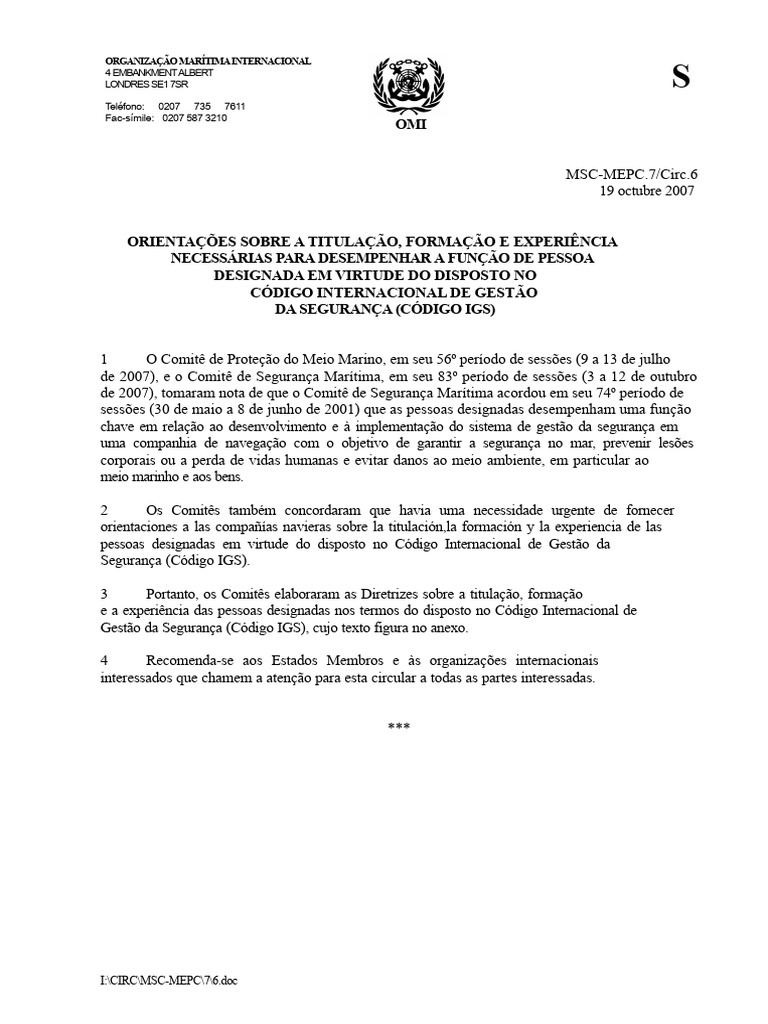 MSC-MEPC.7-Circ.6 | PDF