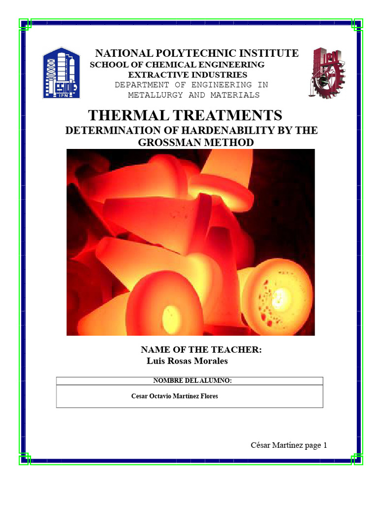 Determination of Hardenability GROSSMAN Method | PDF | Steel | Applied ...