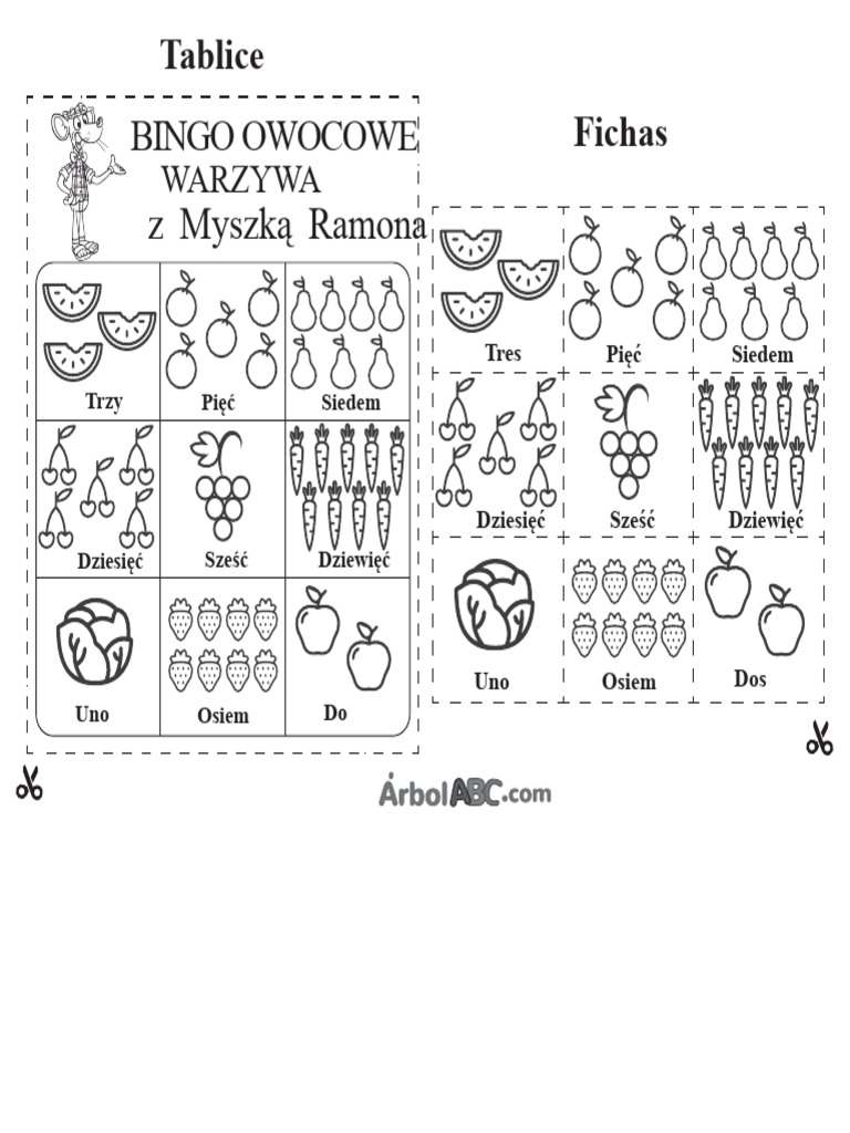 Bingo Z Owocami I Warzywami | PDF