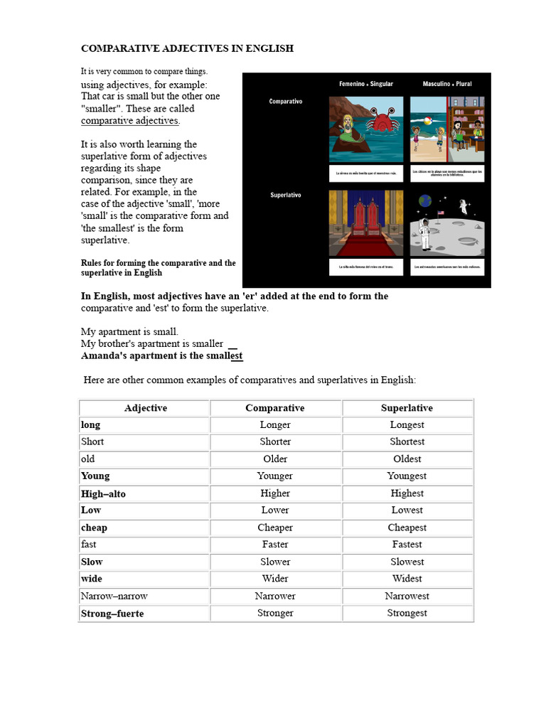 Comparative Adjectives in English | PDF