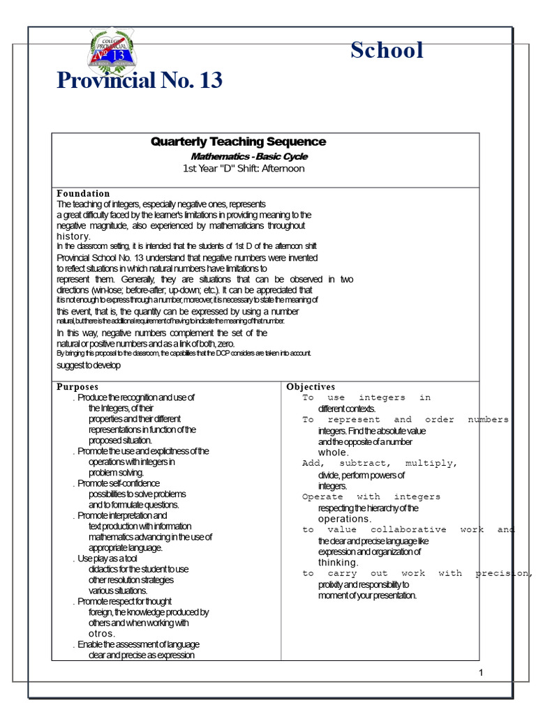 Quarterly Didactic Sequence-2 | PDF | Numbers | Exponentiation