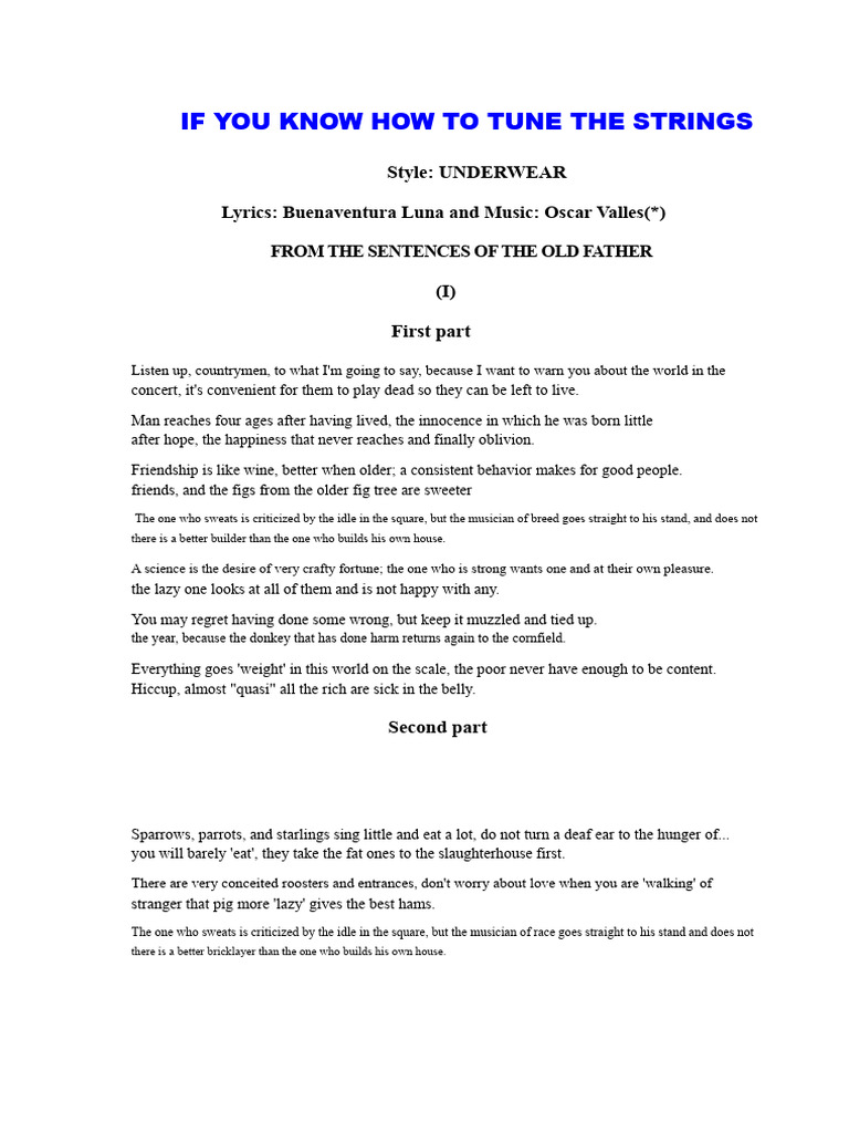 If you know how to tune the strings | PDF