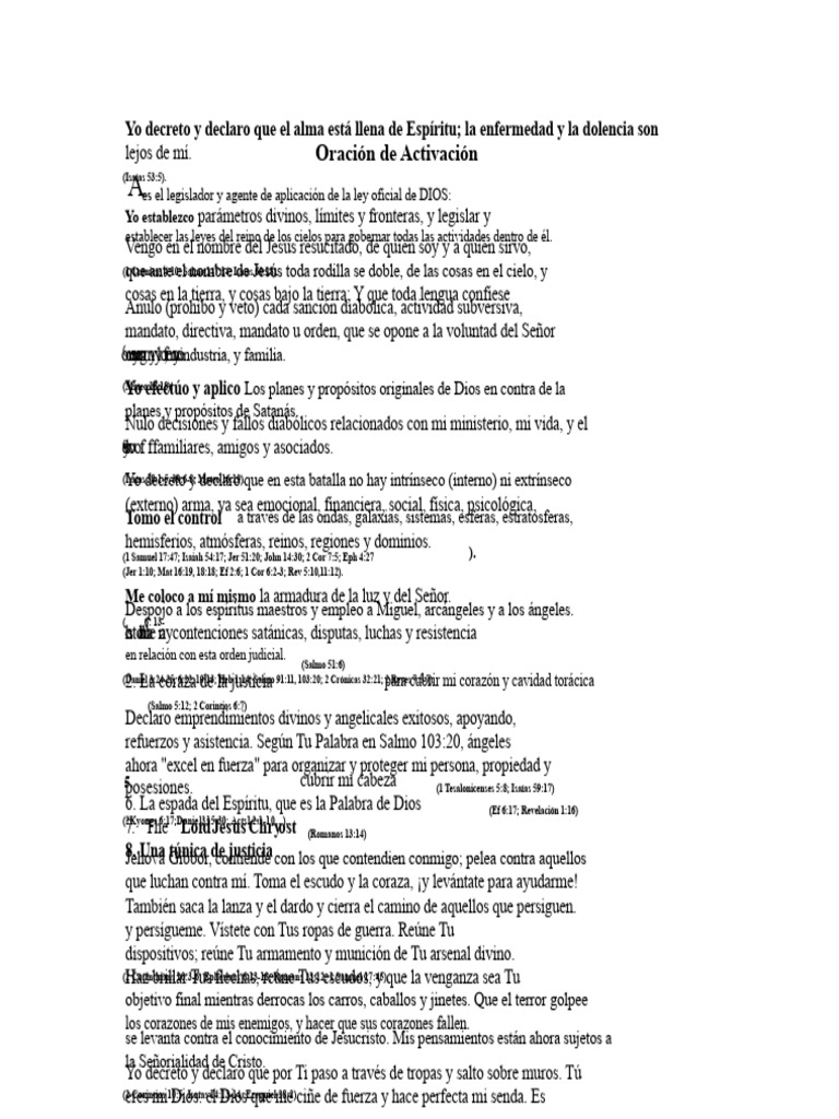 Oración de Activación - Cindy Trimm | PDF | Contenido bíblico | Libros ...