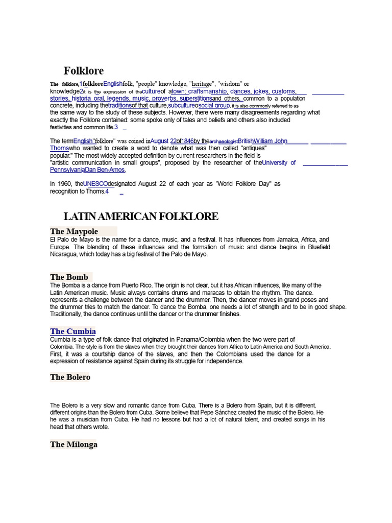Latin American folklore | PDF | Musicology | Performing Arts