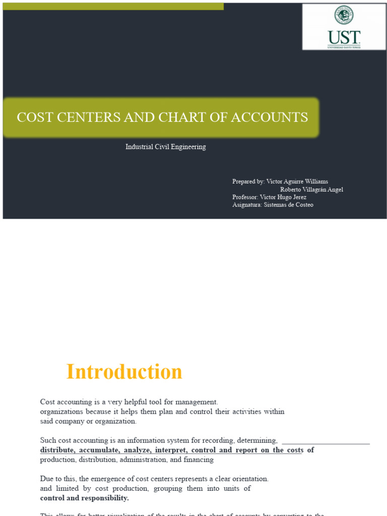 Cost Centers and Chart of Accounts | PDF | Expense | Economies