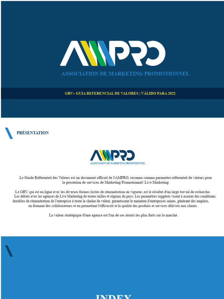 Guide des Valeurs AMPRO 2022 | PDF | Commercialisation | Chaîne de valeur