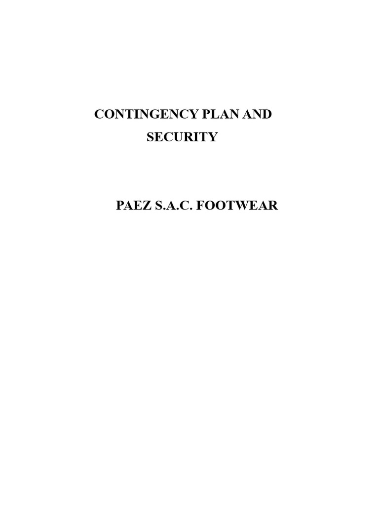 Contingency and Security Plan | PDF | Fires | Chair