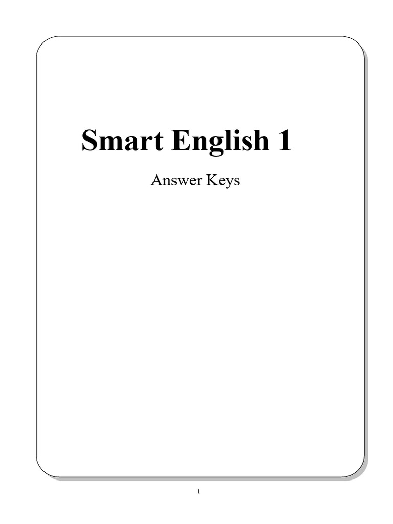 Smart English 1 - Klucz Odpowiedzi | PDF