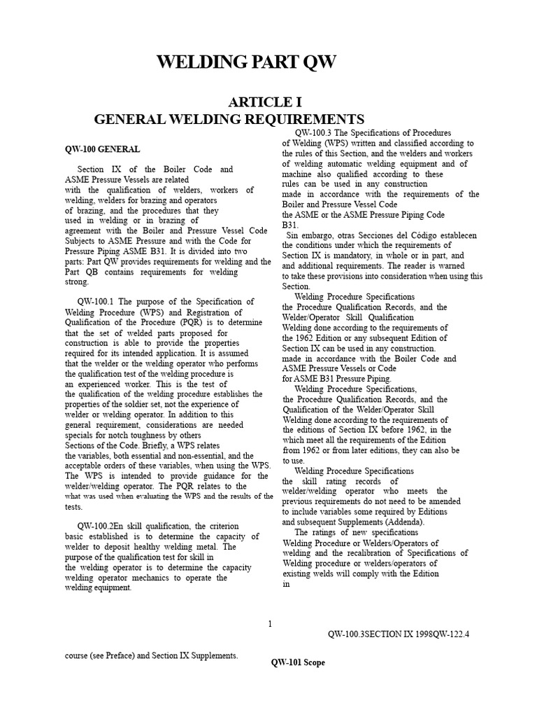 ASME Section 9 Standard | PDF | Welding | Construction