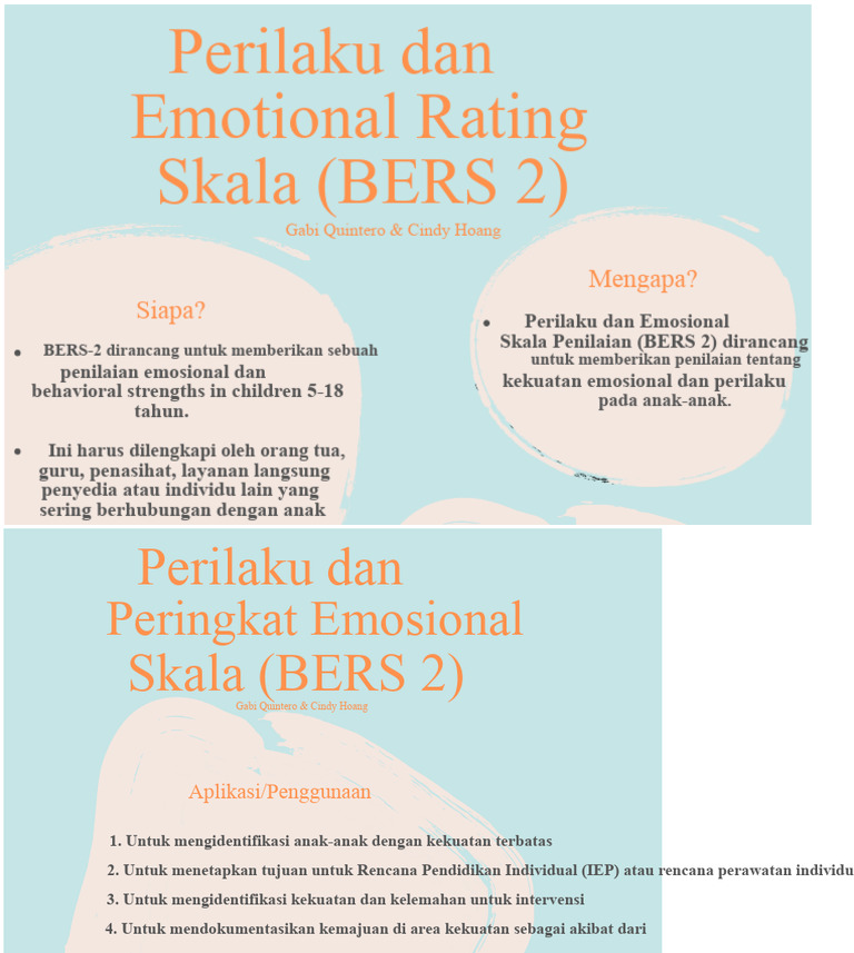 Skala Penilaian Perilaku Dan Emosional Bers 2 | PDF