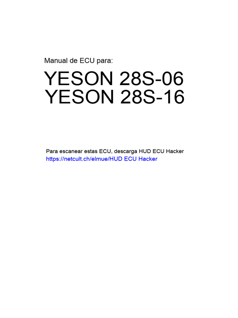 Manual ECU Yeson 28S-06 y 28S-16 | PDF | Tecnología de vehículos | Motores