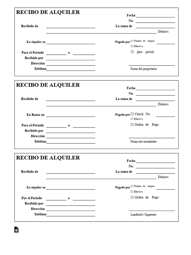 Cómo llenar un recibo de alquiler | PDF