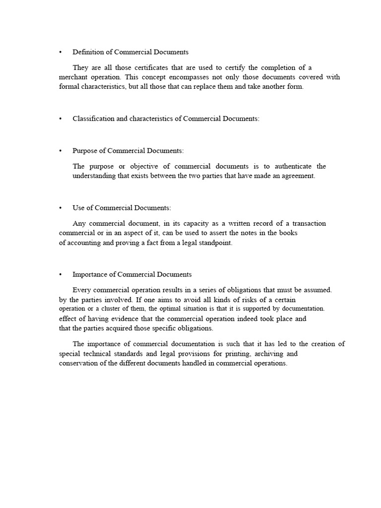 Commercial Documents | PDF