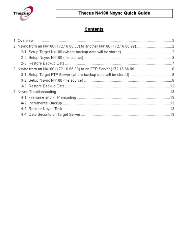 Thecus N4100 Nsync Setup Guide | PDF | File Transfer Protocol ...