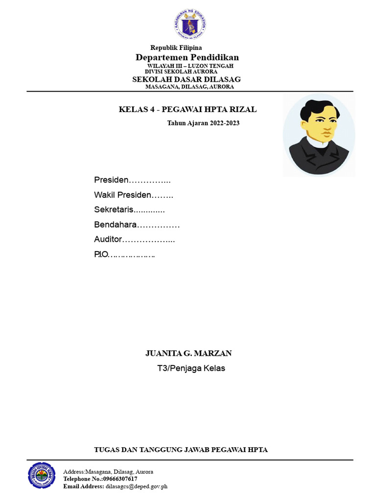 Tugas Pegawai HPTA Kelas 4 Aurora | PDF