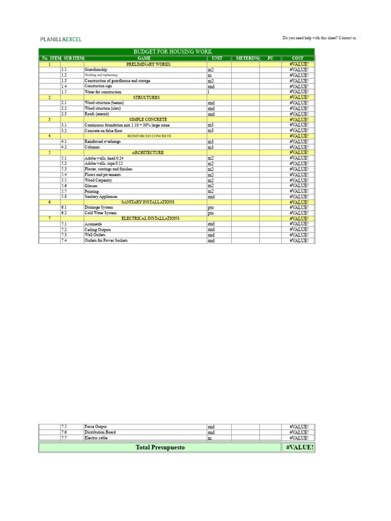 Housing Work Budget Breakdown | PDF | Building Engineering ...