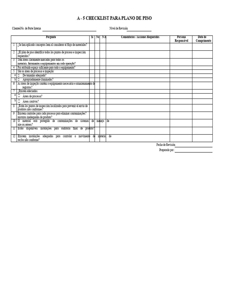 Checklist para Plano de Piso Eficiente | PDF