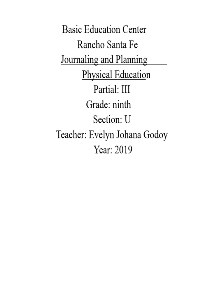 Ninth Grade Physical Education Plan | PDF | Physical Education | Lesson ...