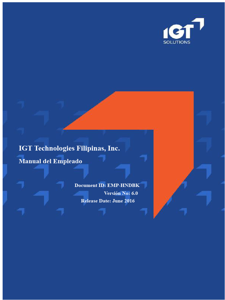 Manual Del Empleado - IGT Technologies Filipinas | PDF | Seguridad de ...