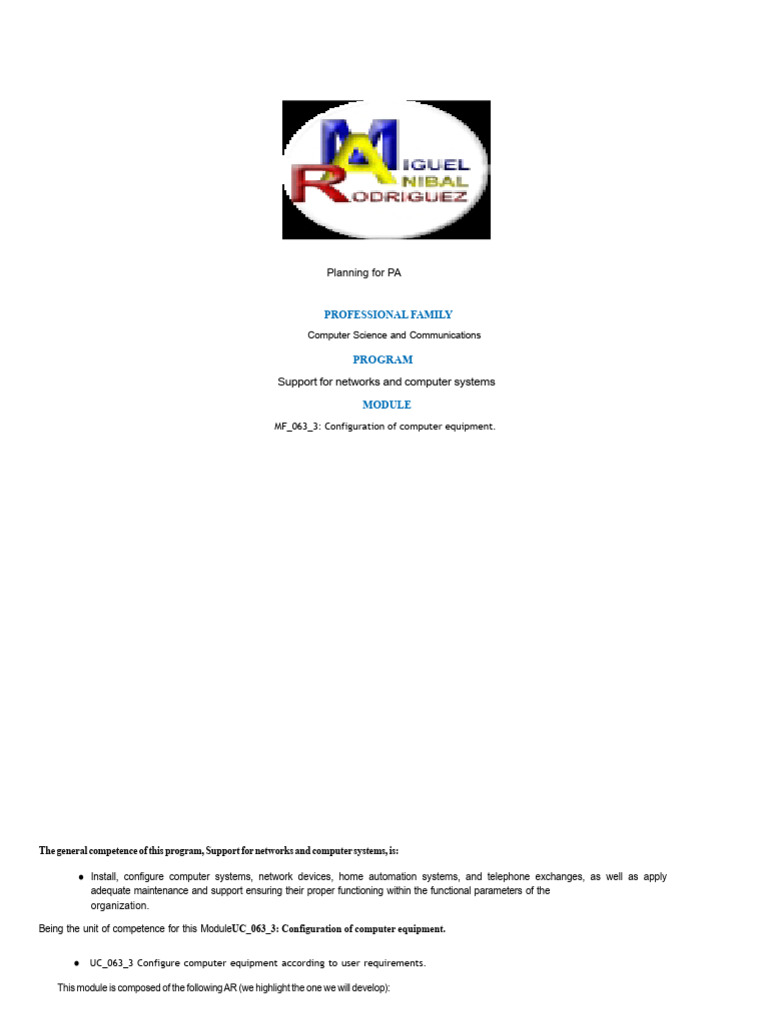 Computer Equipment Configuration Guide | PDF | Personal Computers | System