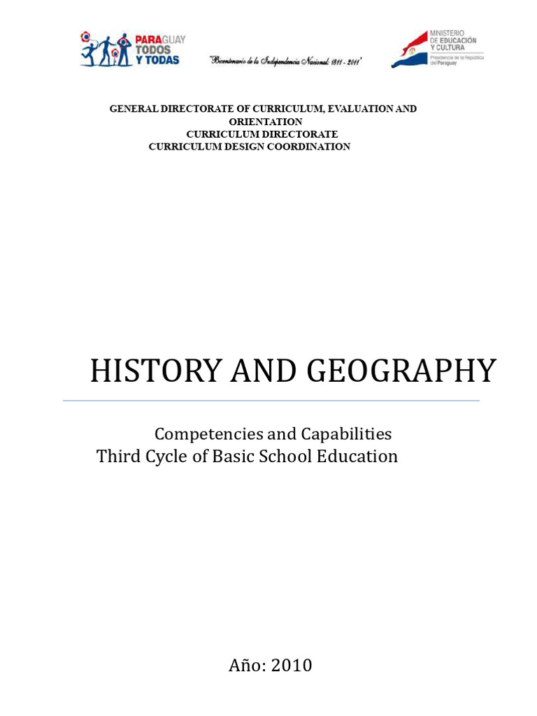 History and Geography Study Program 2010 - Third Cycle EEB | PDF | Paraguay
