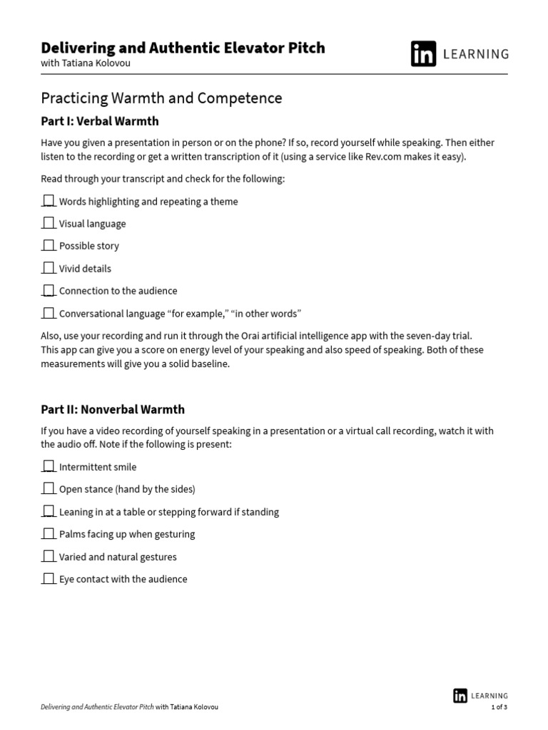 Practicing Warmth and Competence | PDF | Nonverbal Communication ...