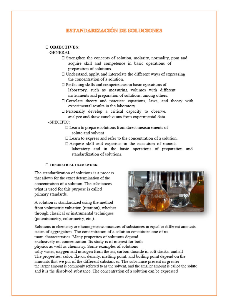 Standardization of Solutions | PDF | Titration | Chemistry