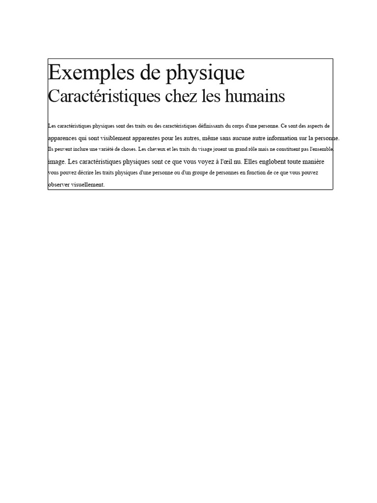 Caractéristiques physiques humaines | PDF | Couleur des yeux | Informations